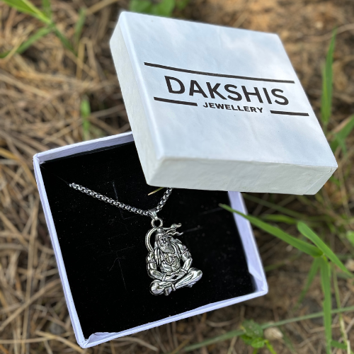 Silver Plated Hanuman Locket With Chain – DAKSHIS