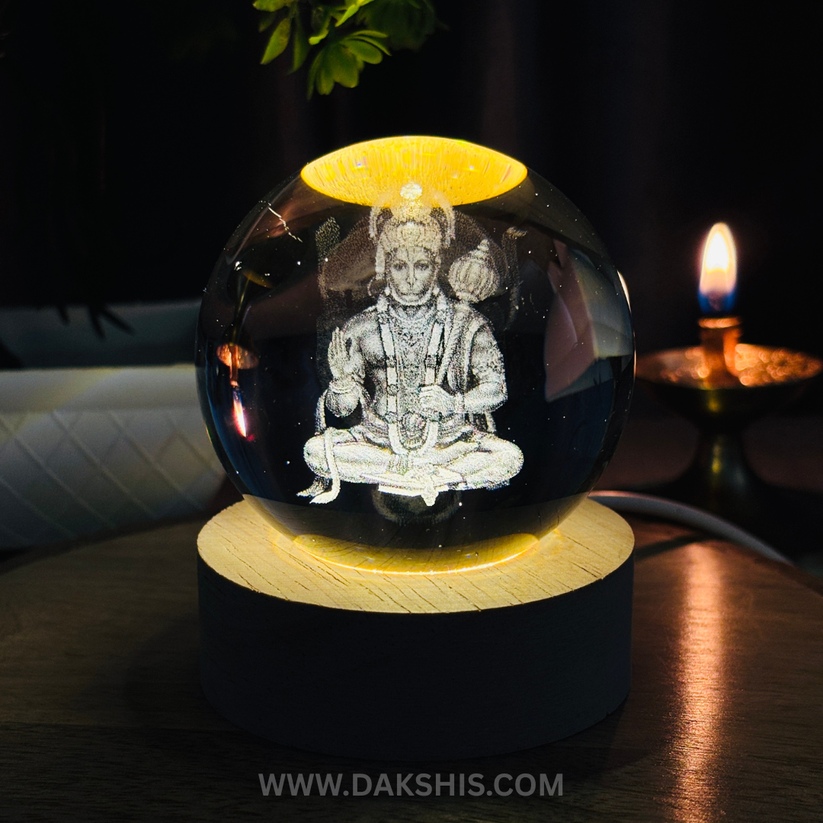 Hanuman Ji 3D Crystal Divine Lamp – DAKSHIS